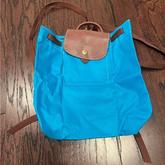 Longchamp | Bags | Longchamp Womens Blue Foldable Backpack | Poshmark